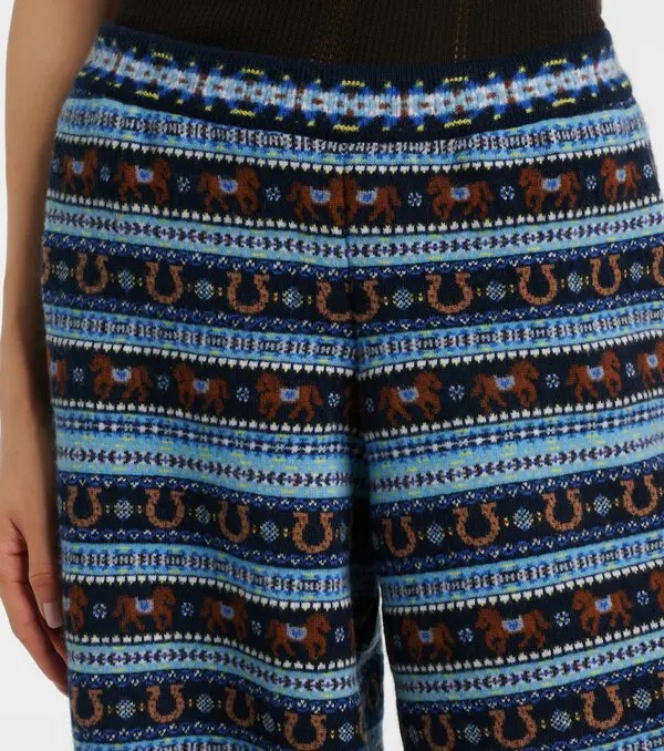 Stella McCartney Knitted Virgin Wool Wide-leg Pants - Multicoloured