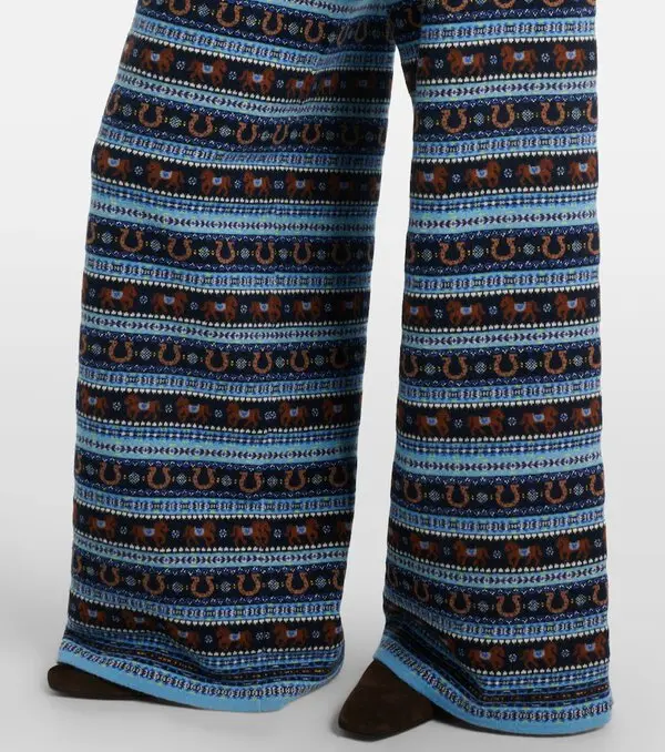 Stella McCartney Knitted Virgin Wool Wide-leg Pants - Multicoloured