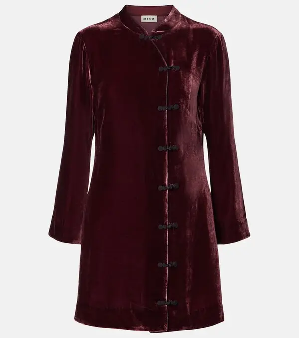 Rixo Delphina Velvet Mini Dress