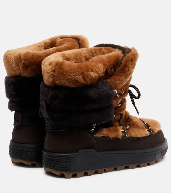Bogner Chamonix Shearling And Suede Snow Boots