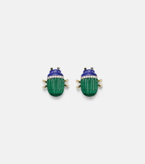 Yvonne Léon Scarabée Earrings - Green
