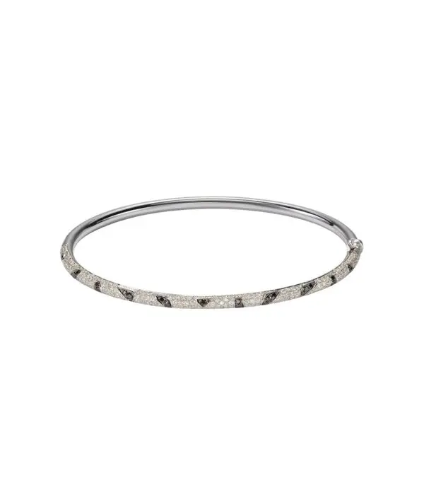 Yvonne Léon 9kt White Gold Diamond And Black Diamond Bracelet - Silver