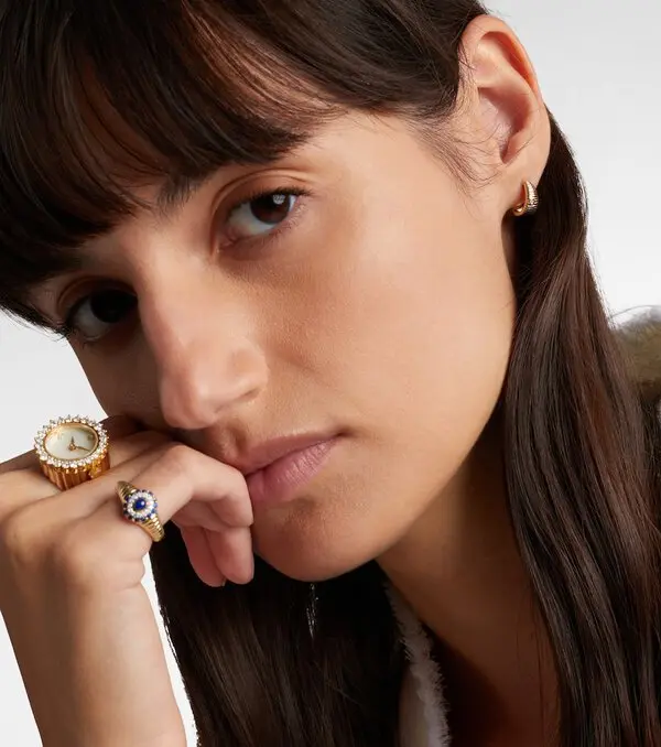 Yvonne Léon Berlingot Nano 9kt Diamond Hoop Earrings - Gold