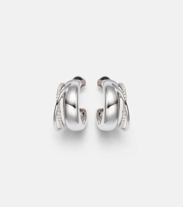 Yvonne Léon Un Deux Trois Berlingot 9kt Hoop Earrings With Diamonds - Gold
