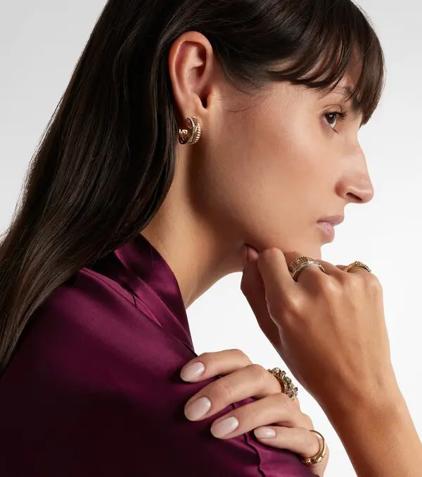 Yvonne Léon Un Deux Trois Berlingot 9kt Hoop Earrings With Diamonds
