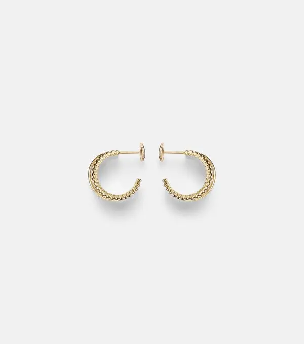Yvonne Léon Un Deux Trois Berlingot 9kt Hoop Earrings With Diamonds