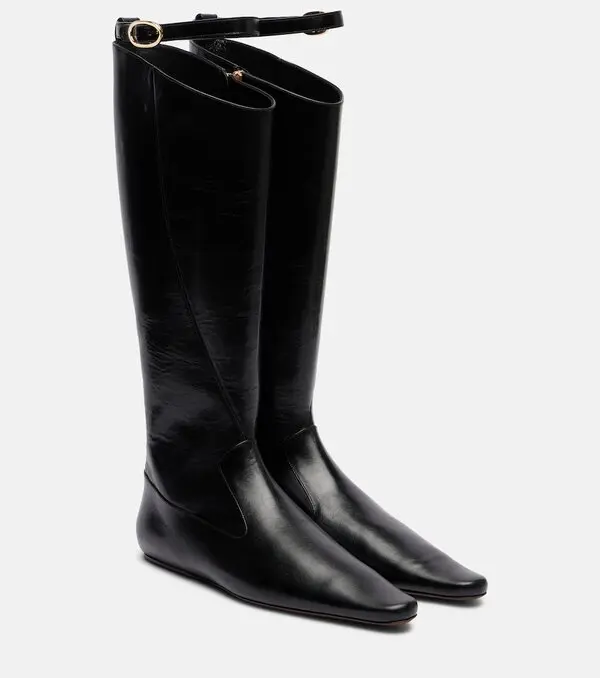 Tory Burch Twisted Leather Knee-high Boots - Black