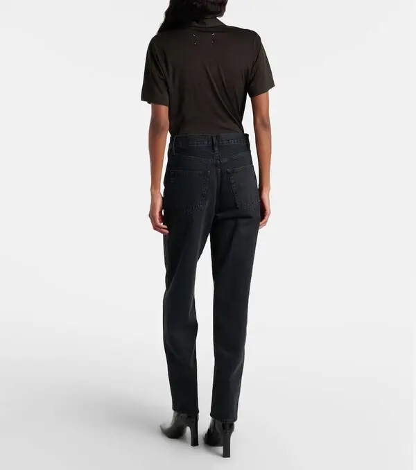 FRAME The Neat Mid-rise Straight Jeans - Black