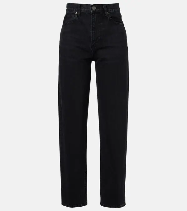 FRAME The Neat Mid-rise Straight Jeans - Black