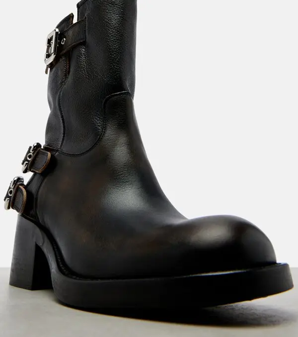 Chloé Dakota Leather Biker Boots - Black