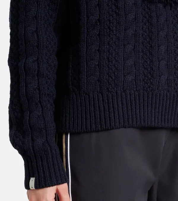 The Upside Clara Fringed Wool And Cotton Sweater - Blue