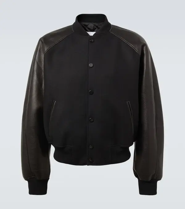 Givenchy Leather-trimmed Wool Bomber Jacket