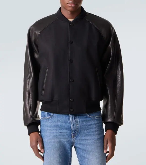 Givenchy Leather-trimmed Wool Bomber Jacket