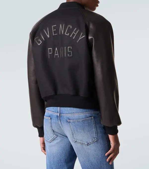 Givenchy Leather-trimmed Wool Bomber Jacket