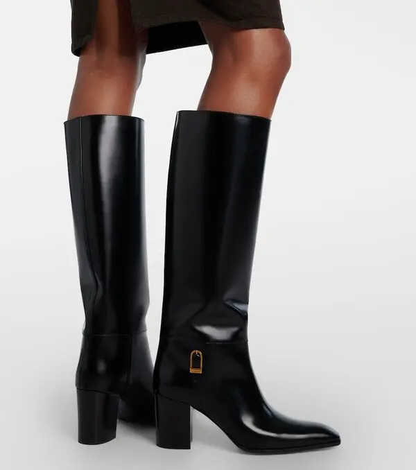 Saint Laurent Julia Leather Knee-high Boots