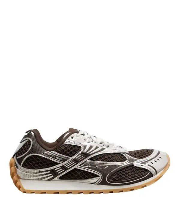 Bottega Veneta Orbit Leather-trimmed Sneakers - Brown