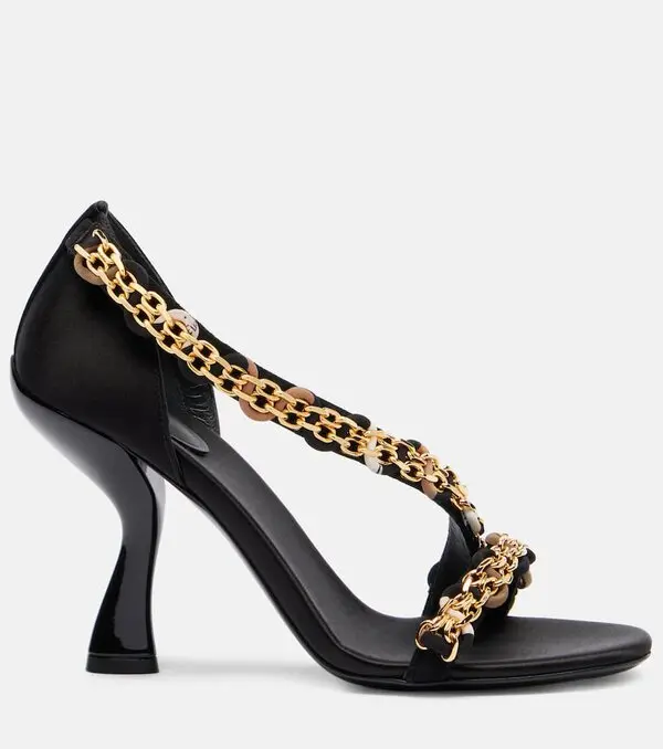 Emilio Pucci Chain-detail Satin Sandals