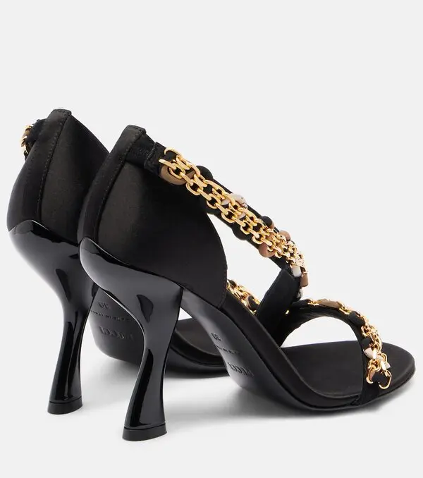Emilio Pucci Chain-detail Satin Sandals