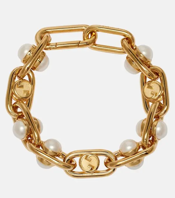 Gucci Faux Pearl Chain Bracelet - Gold