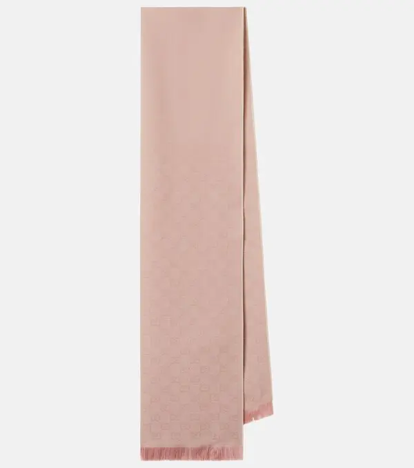 Gucci Gg Wool Scarf - Pink