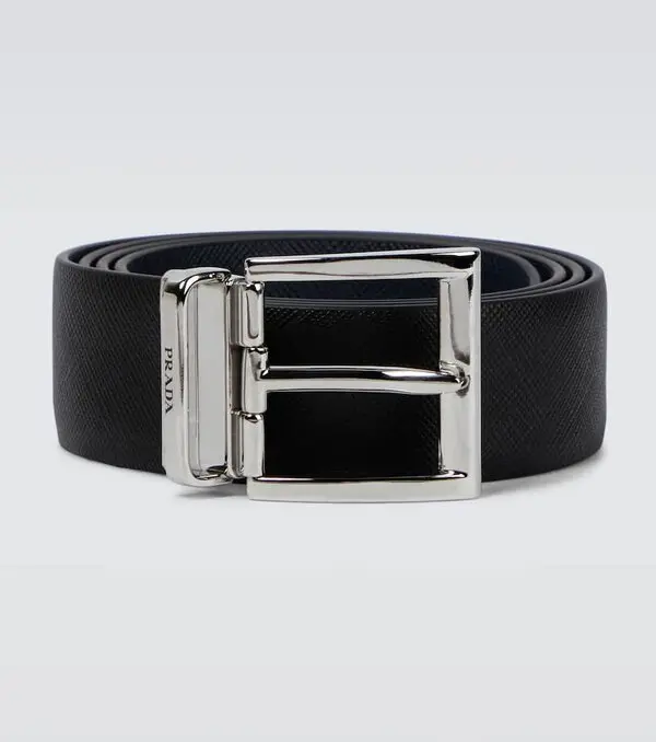 Prada Saffiano Leather Belt - Black