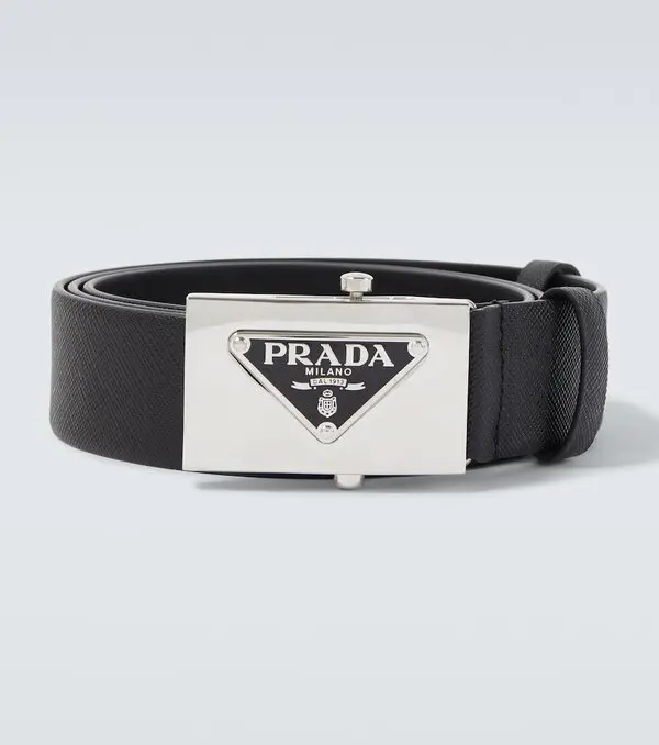 Prada Saffiano Leather Belt - Black