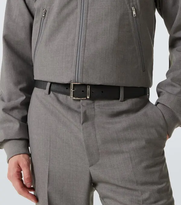 Prada Saffiano Leather Belt - Black
