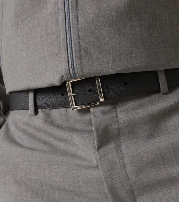 Prada Saffiano Leather Belt - Black