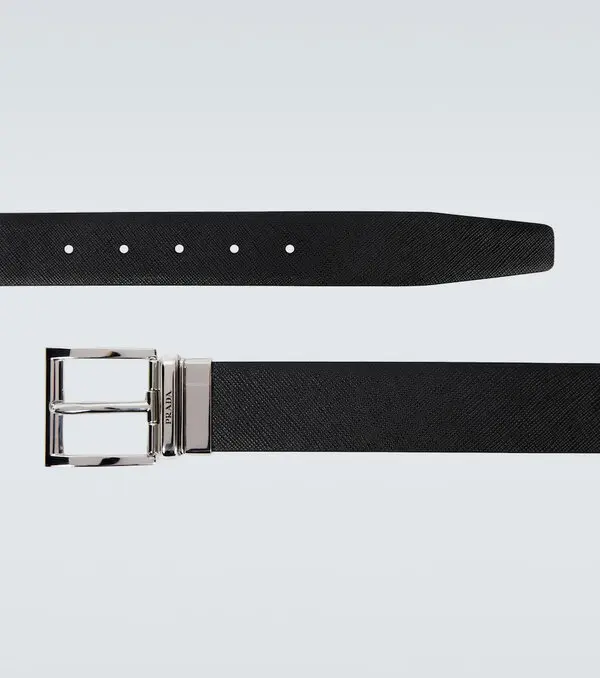 Prada Saffiano Leather Belt - Black