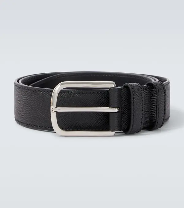 Prada Saffiano Leather Belt - Black