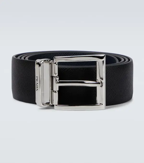 Prada Saffiano Leather Belt - Black