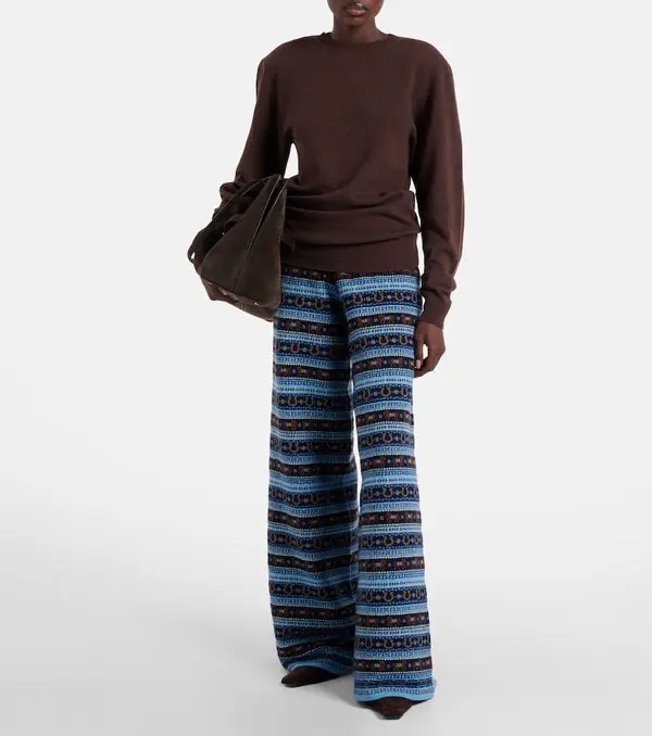 Stella McCartney Knitted Virgin Wool Wide-leg Pants - Multicoloured
