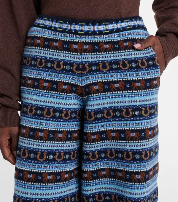 Stella McCartney Knitted Virgin Wool Wide-leg Pants - Multicoloured