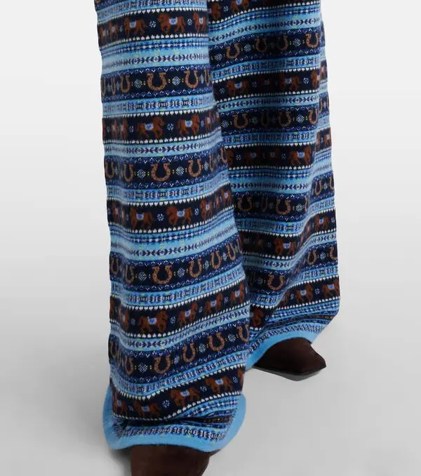 Stella McCartney Knitted Virgin Wool Wide-leg Pants - Multicoloured