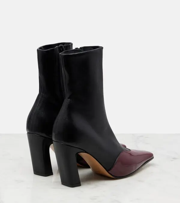Khaite Nevada 85 Leather Ankle Boots - Black