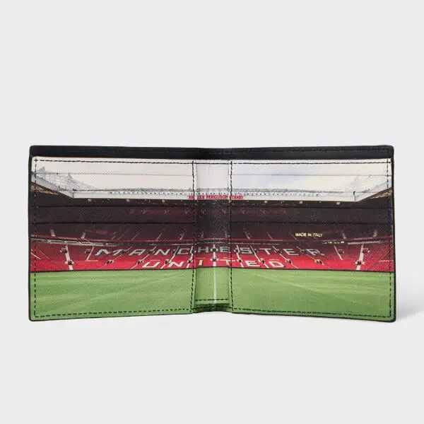 Paul Smith For Manchester United Old Trafford Print Billfold Wallet - Black