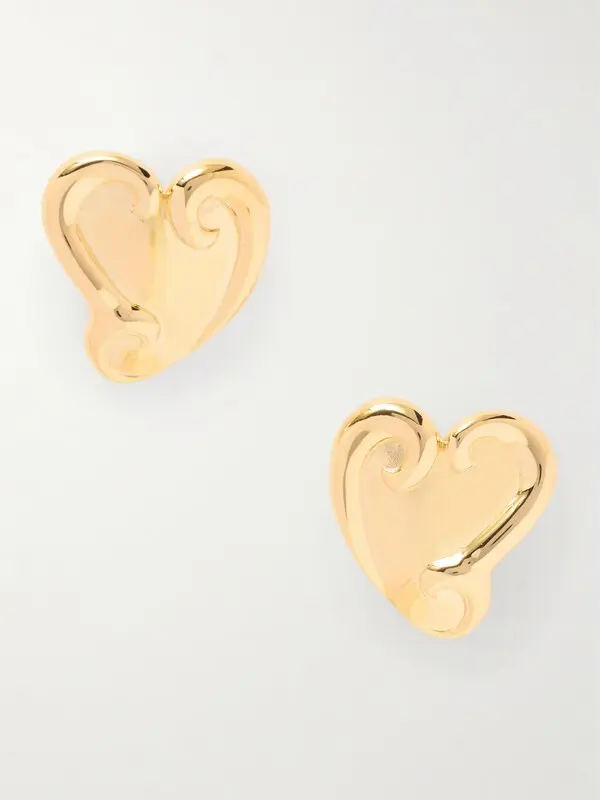 Oscar De La Renta Heart-shape Tone Earrings - Gold