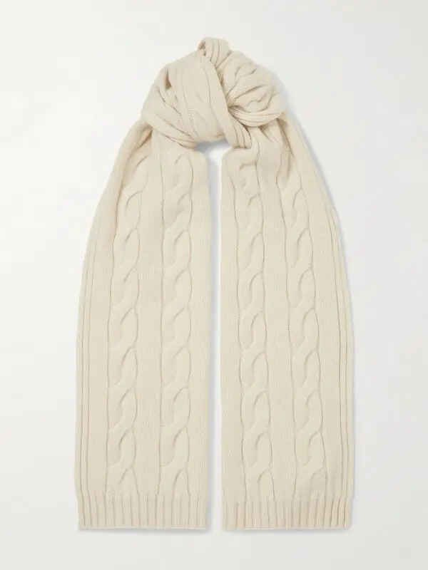 Loro Piana Cable-knit Cashmere Scarf - Cream