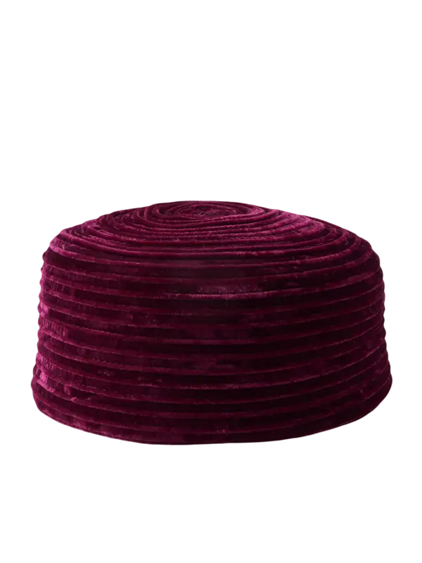 GIGI BURRIS MILLINERY Lauren Silk-blend Velvet Cap - Burgundy