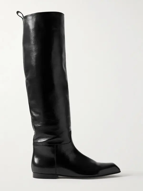 Khaite Colt Glossed-leather Knee High Boots - Black