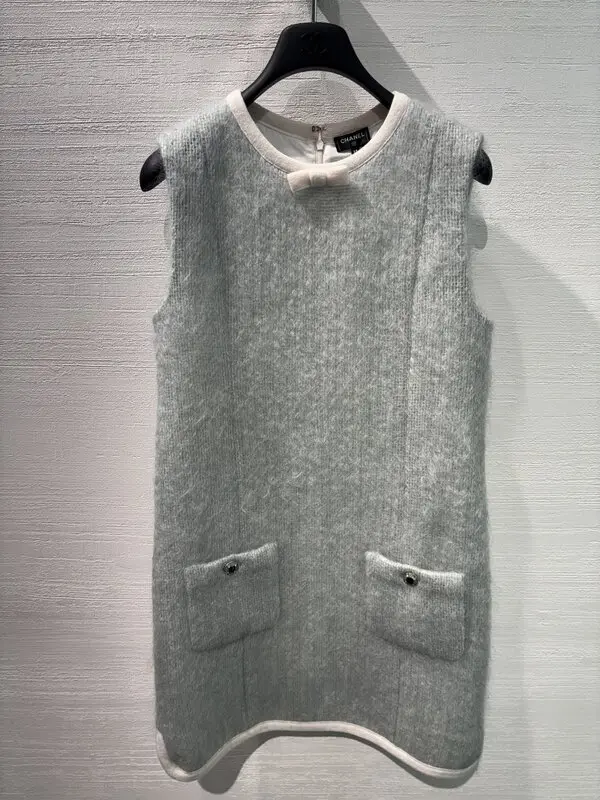 Chanel Mini Dress With Bow Mohair And Wool