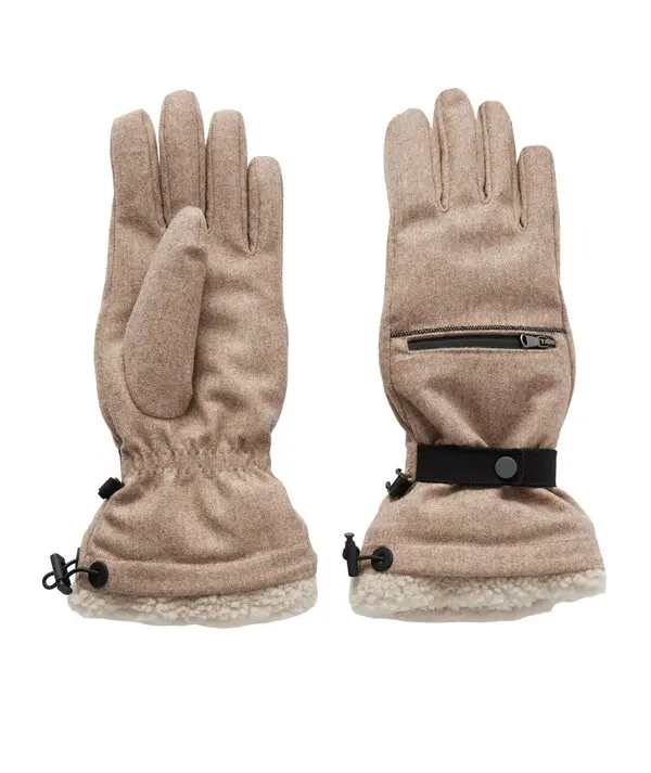 Brunello Cucinelli Shearling-lined Wool Gloves - Neutrals