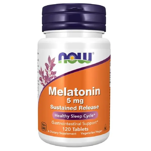NOW FOODS Melatonin 5mg Sustained Release - One-color