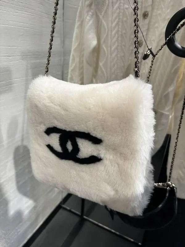 Chanel Shearling Muff - White