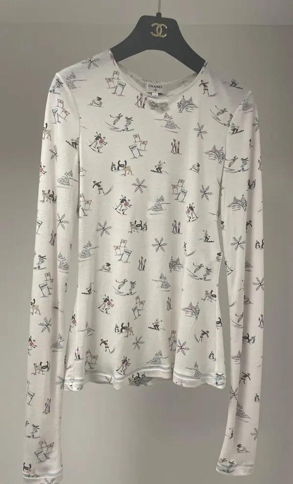Chanel Printed Long Sleeve Tee