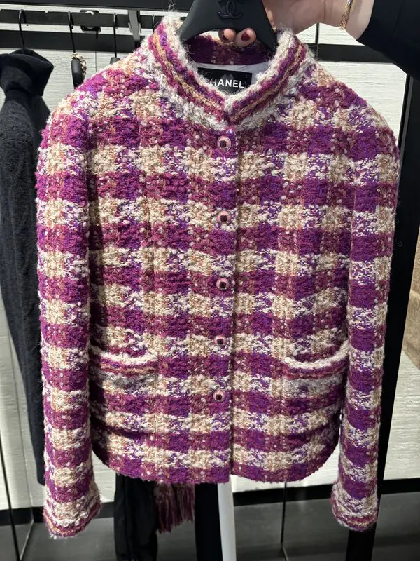 Chanel Pink And Orange Tweed Jacket - Purple