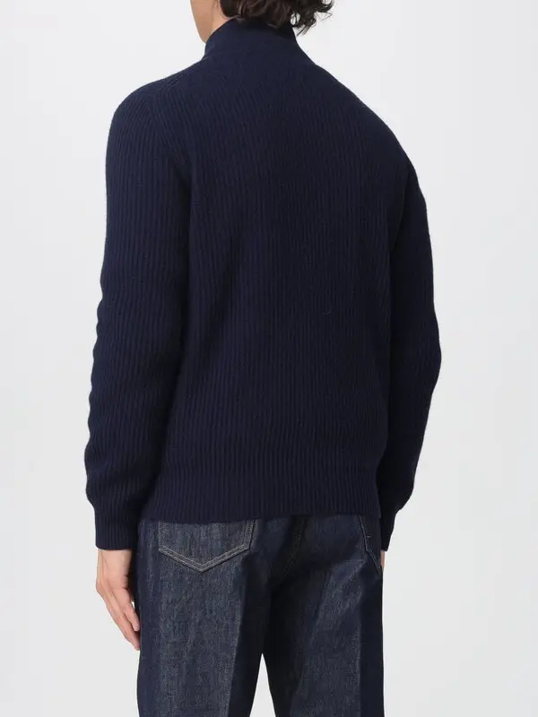 LARDINI Ribbed Pullover Sweater - Blue