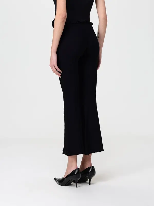 Balenciaga Cropped Flare Pants With Ruffle Detail
