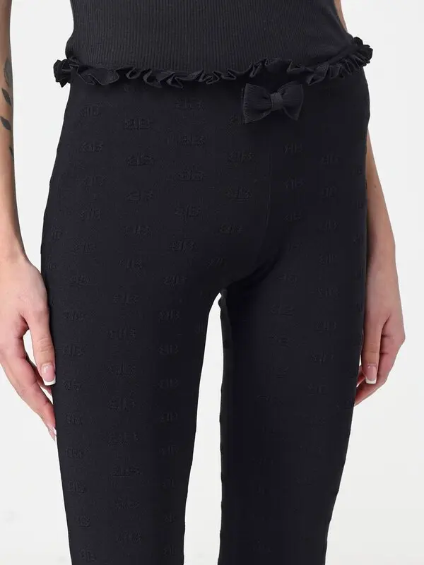 Balenciaga Cropped Flare Pants With Ruffle Detail