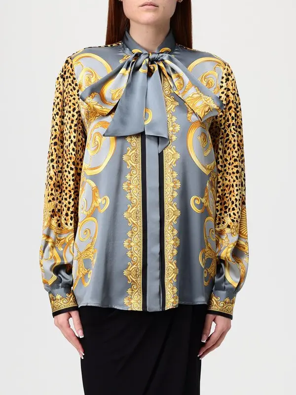 Versace Printed Shirt With Bow Detail